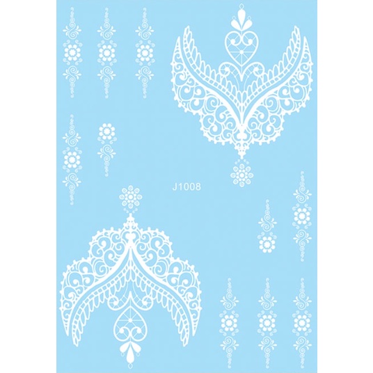 Henna Instant White Sticker Pengantin Inai Sticker Putih Lace Henna ...