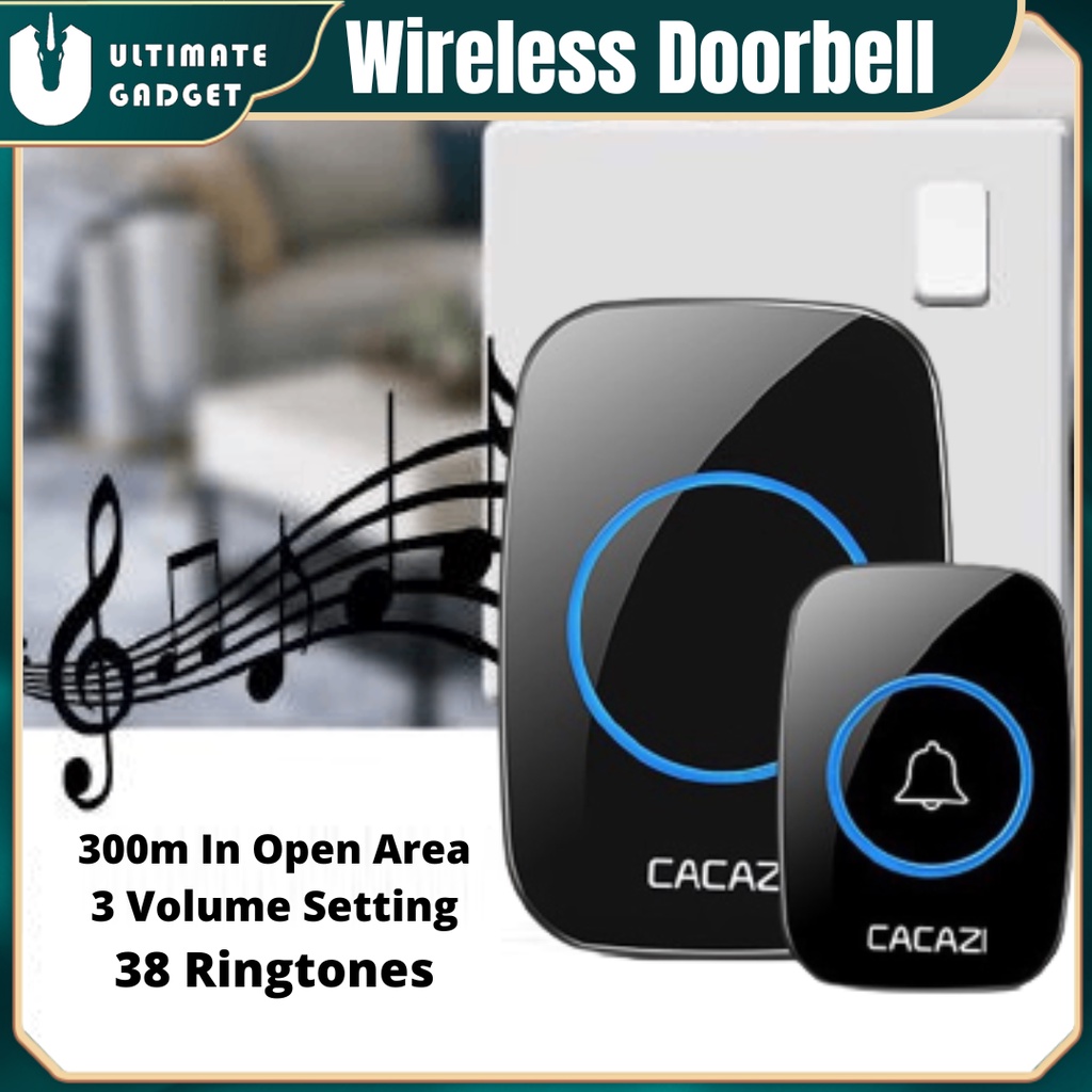 Wireless Door Bell Pintu Lonceng Rumah Doorbell Wireless Waterproof ...