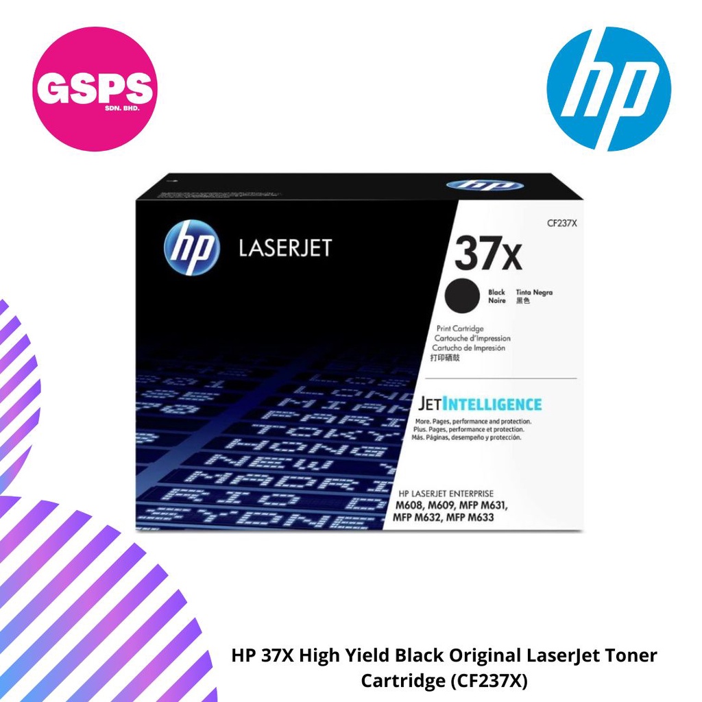 HP 37X High Yield Black Original LaserJet Toner Cartridge (CF237X ...