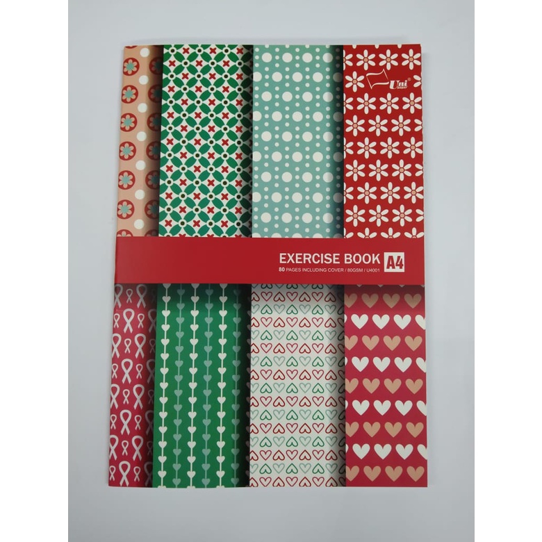 ( READY STOCK ) UNI PAPER EXERCISE BOOK A4 NOTE BOOK 80 / 100 PAGES FOR ...