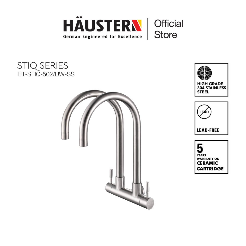 Haustern Single Level Kitchen Faucet With U Spout HT-STIQ-502/UW-SS ...