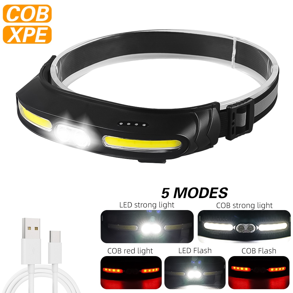 5 Modes Camping Wide Range Lamp Working Head Torch For Hiking Full ...