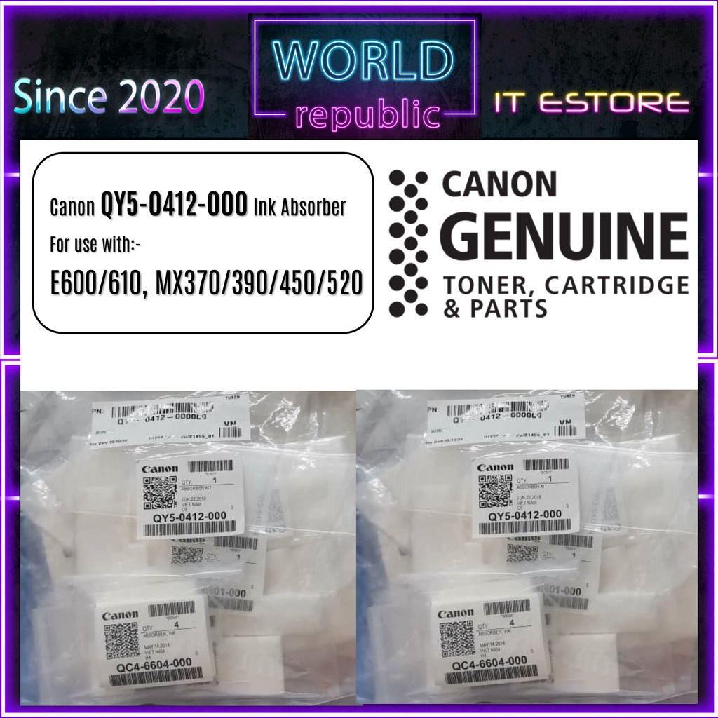 Canon Waste Ink Absorber-QY5-0412-000 For E600/610, MX370/390/450/520 ...