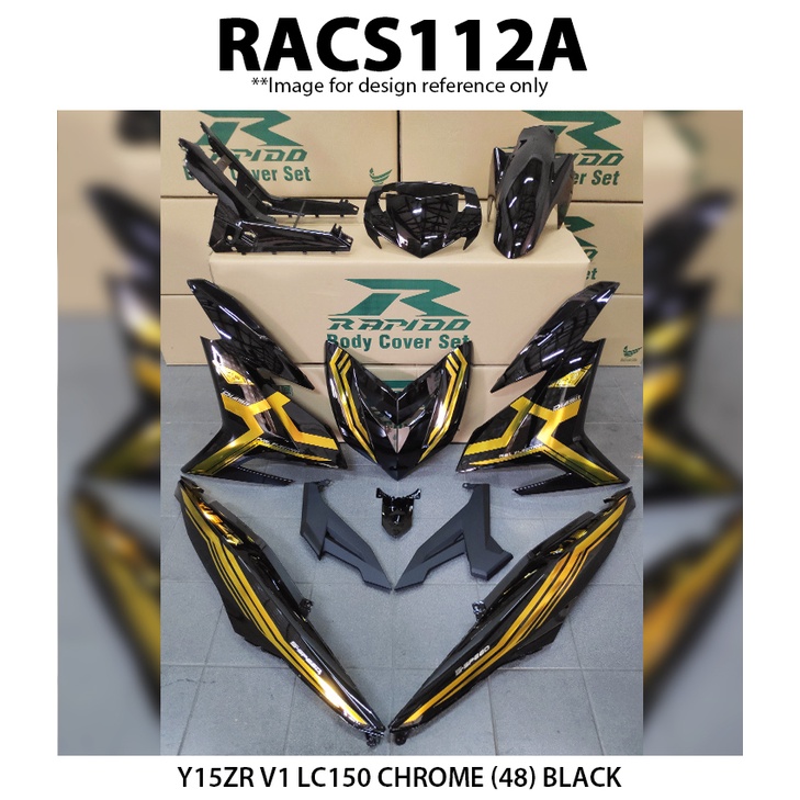 Rapido Cover Set Assembly Y15ZR V1 LC150 Chrome (48) (Sticker Tanam ...