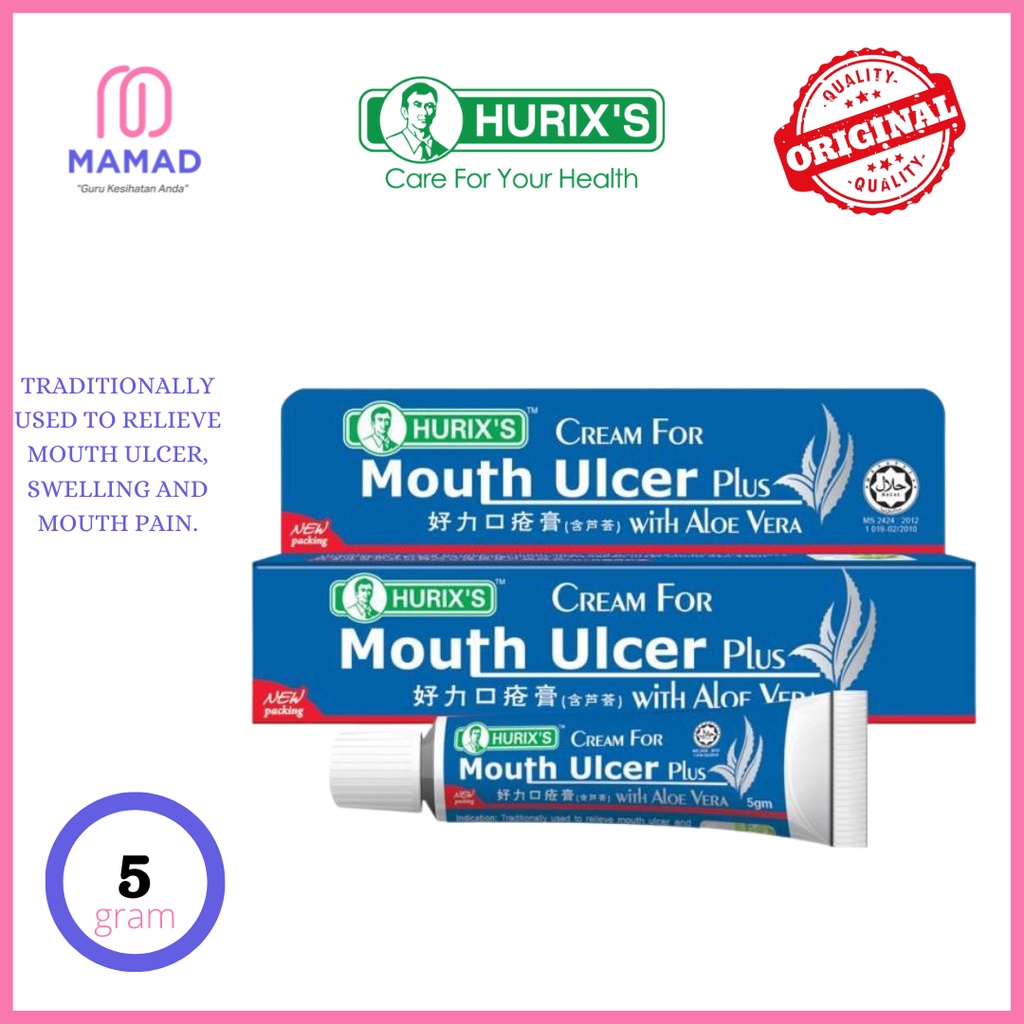 Ubat Ulser Mulut - Hurix's Mouth Ulcer Plus with Aloe Luka 5g Hurix's ...
