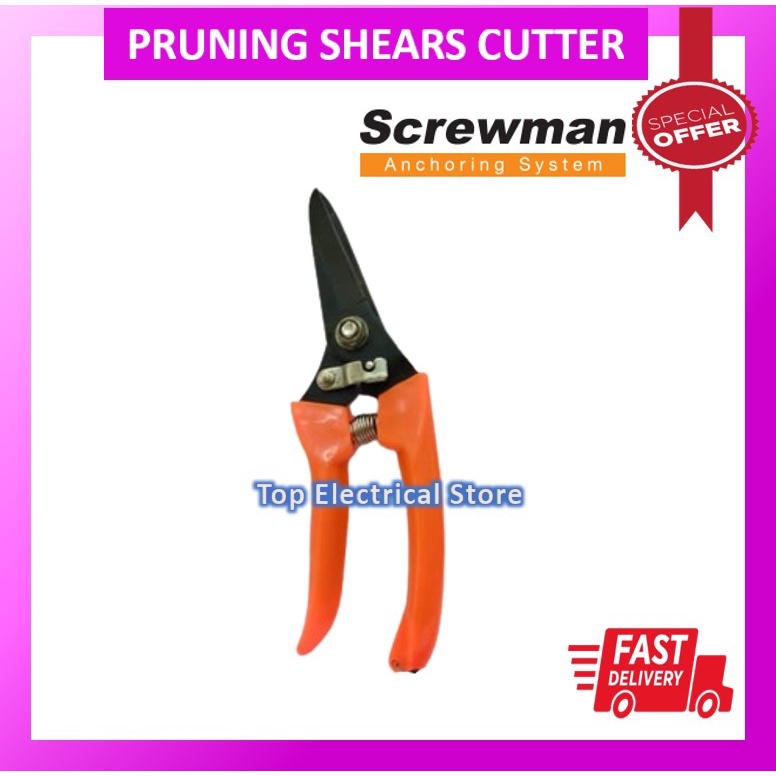 SCREWMAN PRUNING SHEARS FLOWER CUTTER 8 INCH ELECTRICAL TOOLS | Shopee ...