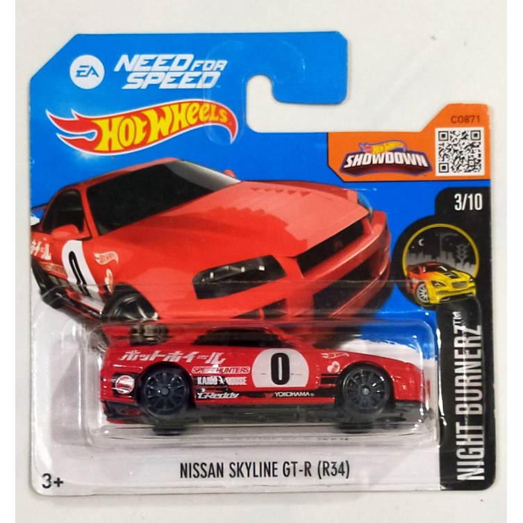 HOT WHEELS SHORT CARD NISSAN SKYLINE GT-R (R34) / HOT WHEELS NEED FOR ...
