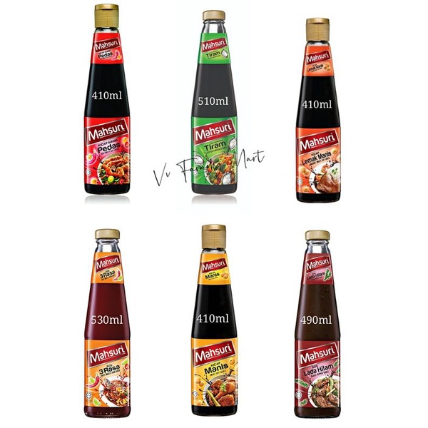 Halal*Mahsuri Sos Kicap Manis/Pedas/Tiram/Lemak Manis/3Rasa/Lada Hitam ...