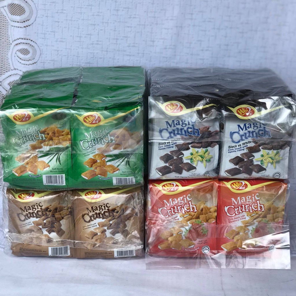60g x 10pcs Win2 Magic Crunch [Chocolate / Black & White / Strawberry ...