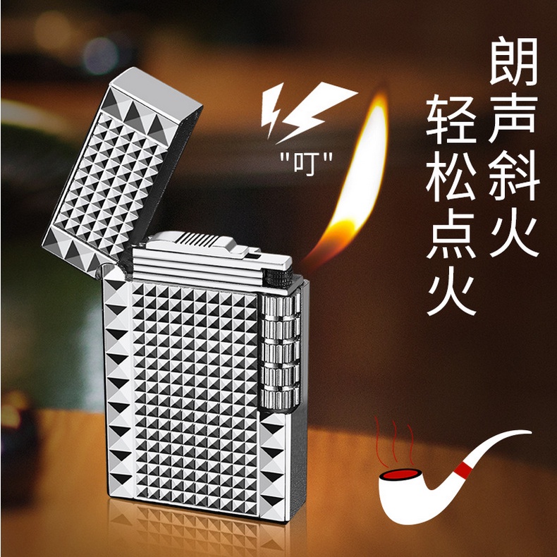 Gas Lighter Dupon Ping Bright Sound Lighter Flint Torch Turbo Grinding ...