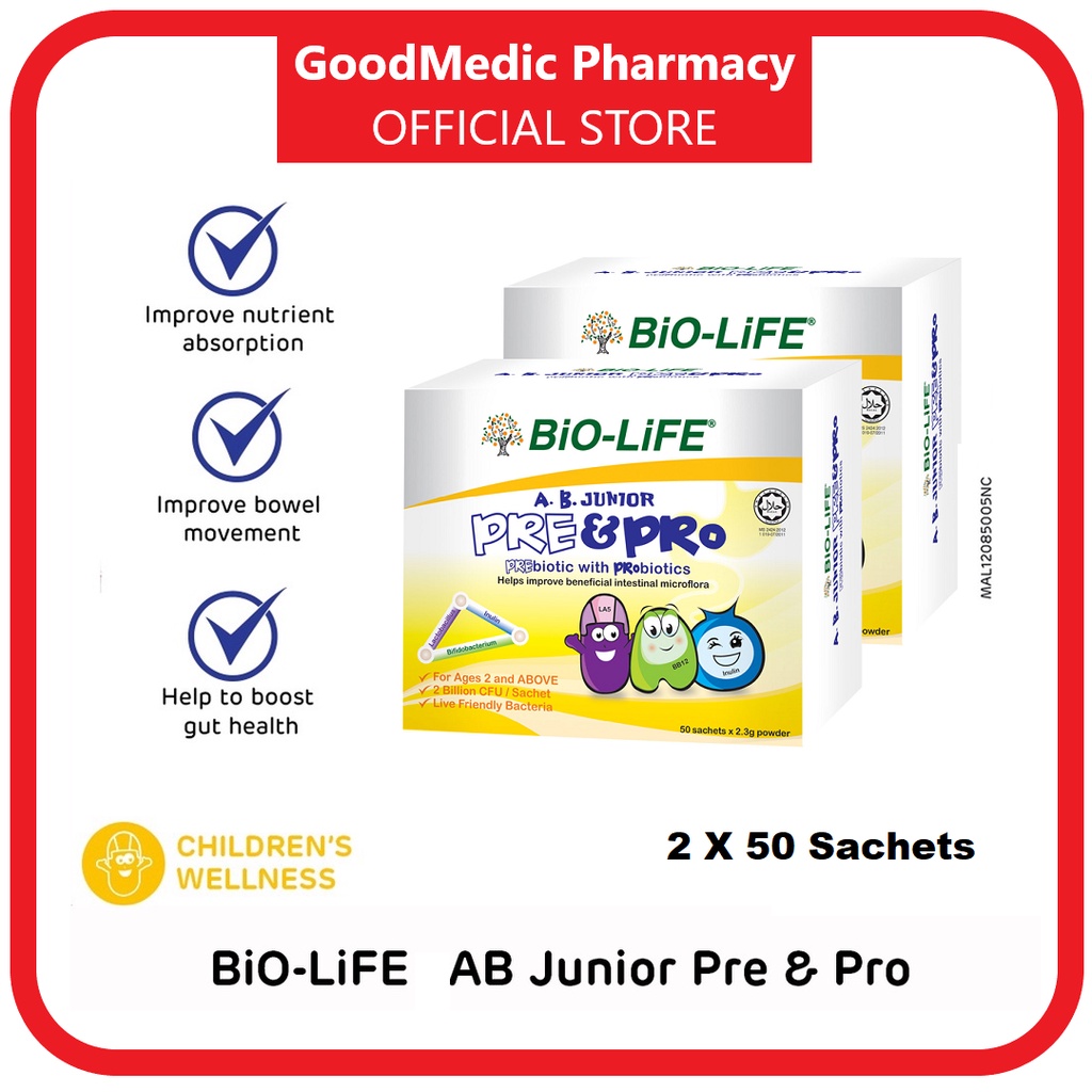 Bio-life AB Junior Pre & Pro Biotic (2x50s) | Shopee Malaysia