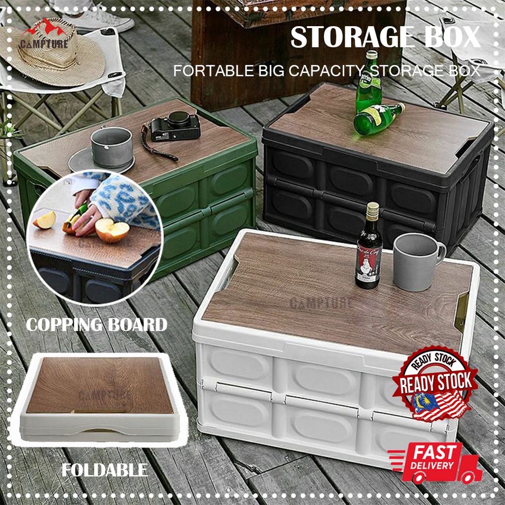 【CAMPTURE】Premium Large Foldable Storage Box Plastic Organizer Box ...
