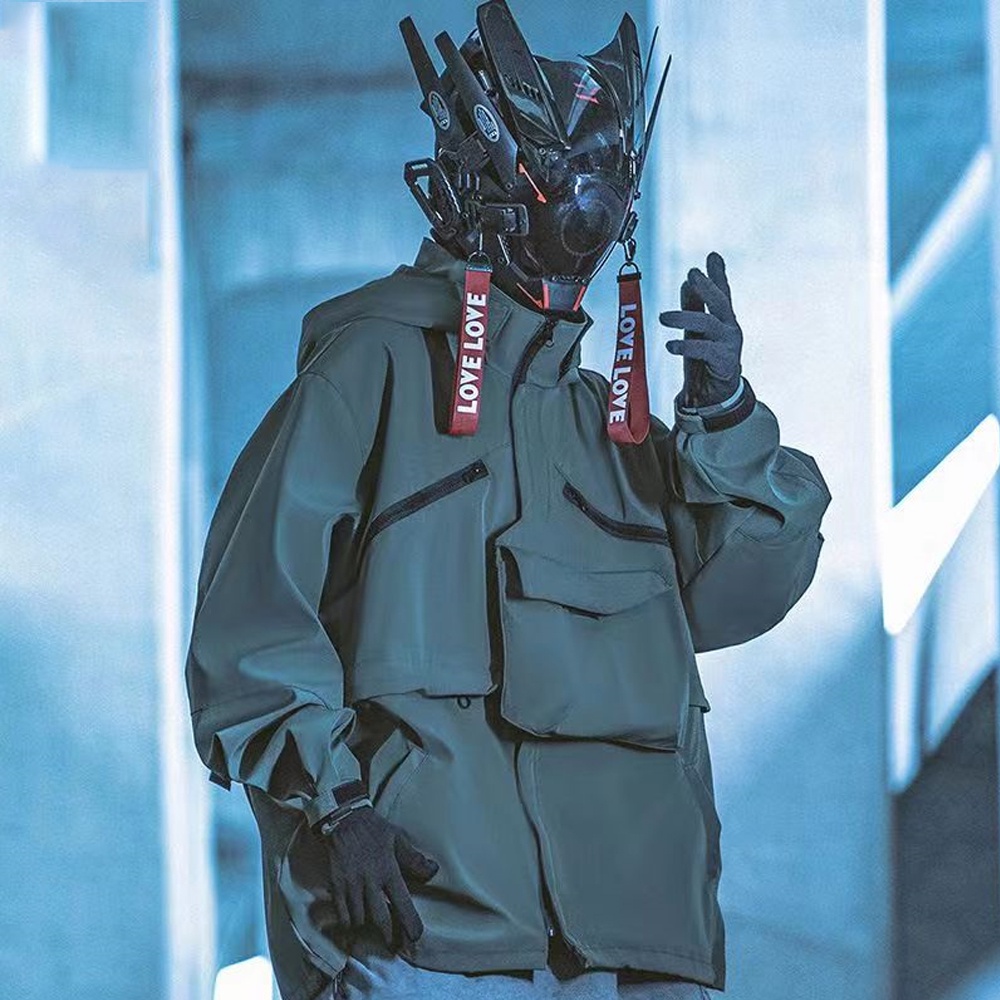 Functional Hooded Storm Jacket, Men's Coat, Techwear， Detachable ...