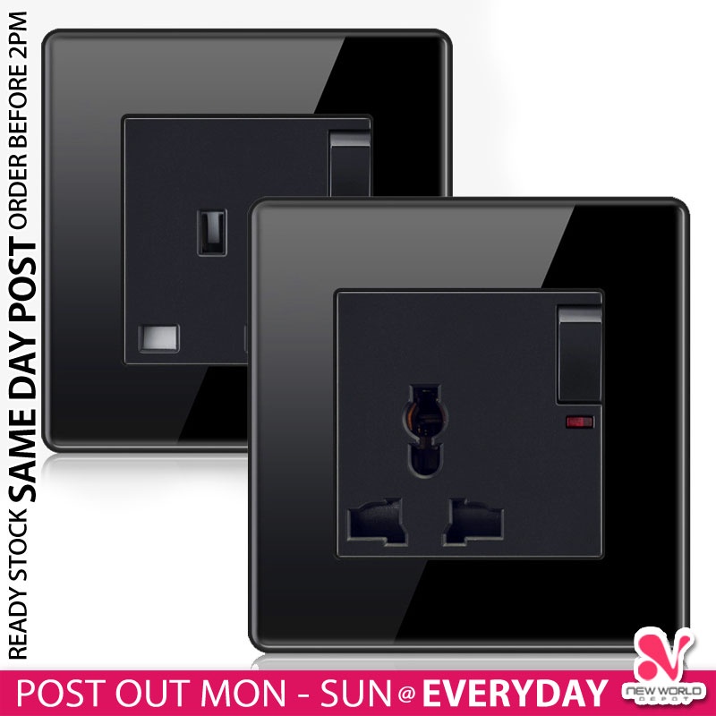 𝗧𝗘𝗠𝗣𝗘𝗥𝗘𝗗 𝗚𝗟𝗔𝗦𝗦 𝗦𝗨𝗥𝗙𝗔𝗖𝗘 》13A Electric Wall Switch Frameless Design Water ...