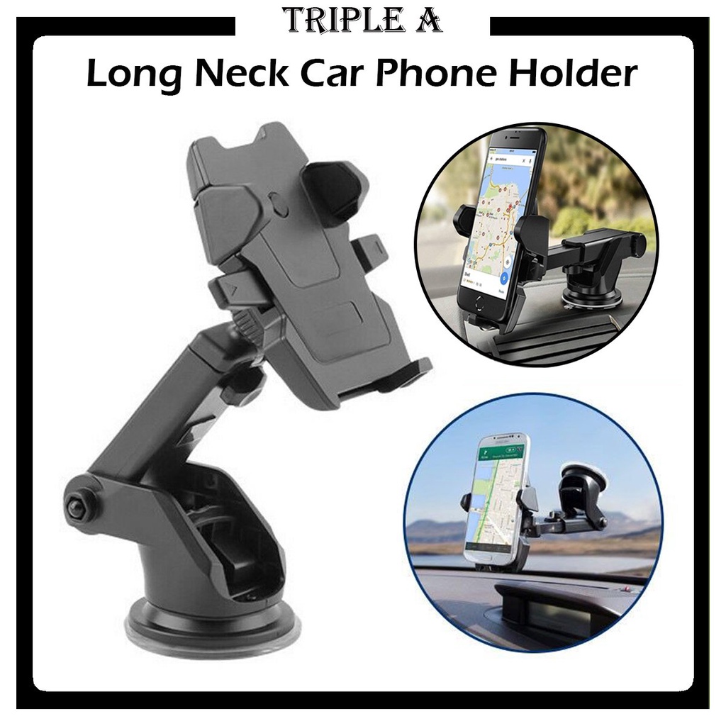Universal 360° Long Neck Car Mount Phone Holder Mobile Phone Stand with Silicon Sucker | Shopee ...