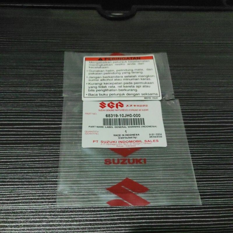 Sticker STICKER LABEL WARNING WARNING ALL SUZUKI ORIGINAL SGP 68319 ...