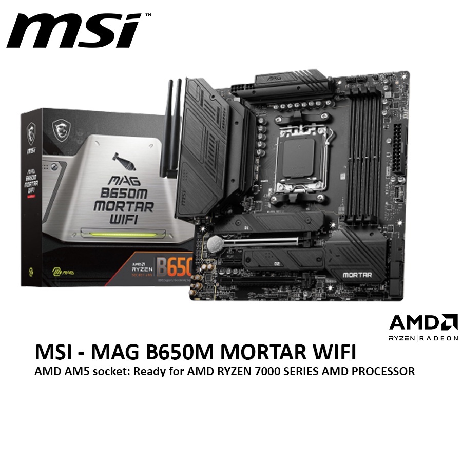 MSI MAG B650M MORTAR WIFI SOCKET AMD AM5 DDR5 mATX MOTHERBOARD | Shopee ...