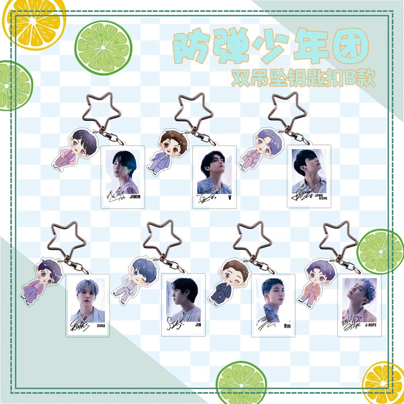 Kpop Cartoon Bangtan Boys V JIMIN JUNGKOOK Car Keychain Acrylic Keyring Key Holder Bag Pendant ...