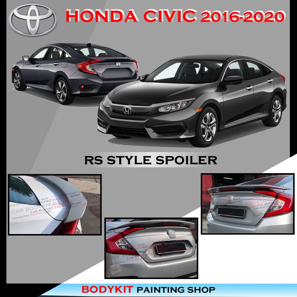 HONDA CIVIC 10TH 2016-2020 RS STYLE SPOILER WITH LAMP REAR TRUNK ...
