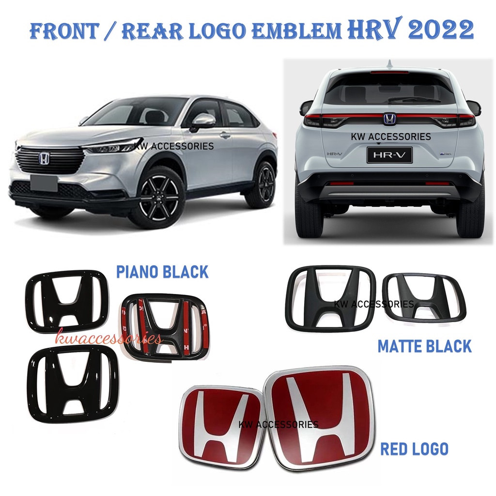 Ready Stock Honda HRV 2022 Matte Black Red Logo Piano Black & Rs Emblem ...