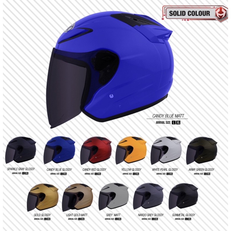 NHK R6 V2 OPEN FACE HELMET (SOLID COLOUR) | Shopee Malaysia