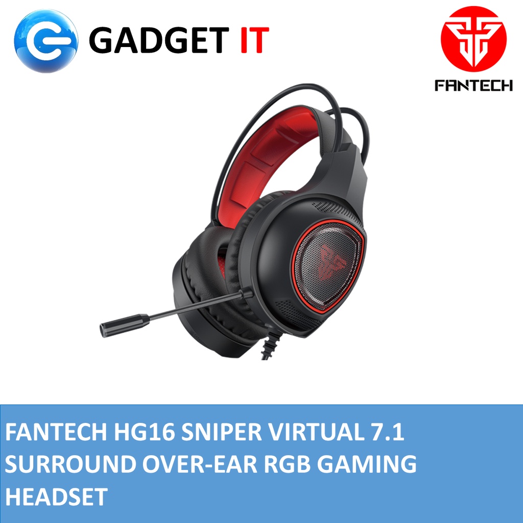 FANTECH HG16 SNIPER VIRTUAL 7.1 SURROUND OVER-EAR RGB GAMING HEADSET ...