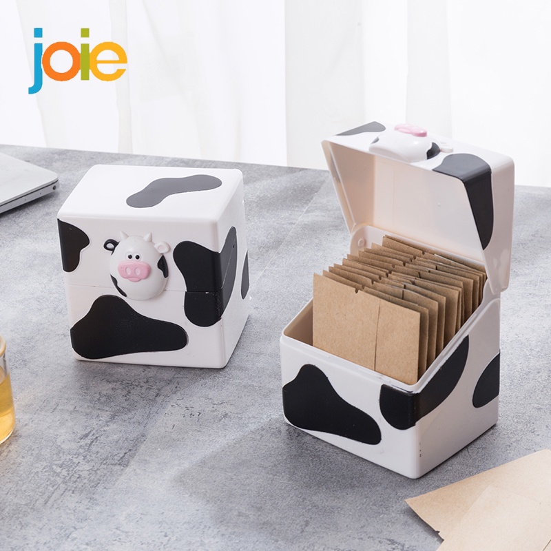 Joie Moomoo Butter Cheese Tea Bag Storage Box Portable BPA Free Plastic ...