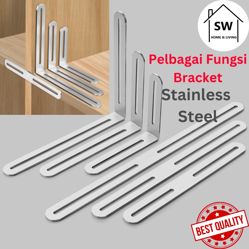 SW DIY Stainless Steel Flat bracket L Bracket 90 Degree thicker Bracket ...