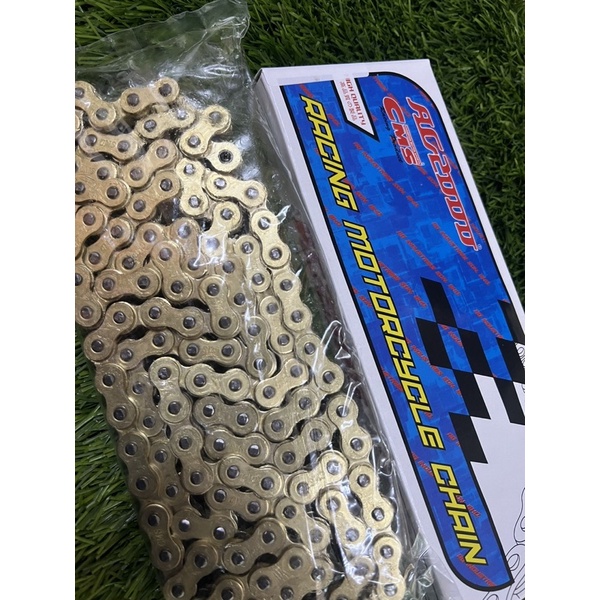 CMS RACING GOLD GOLDEN COLOUR CHAIN 415H 132L RANTAI RACING 415 HEAVY ...