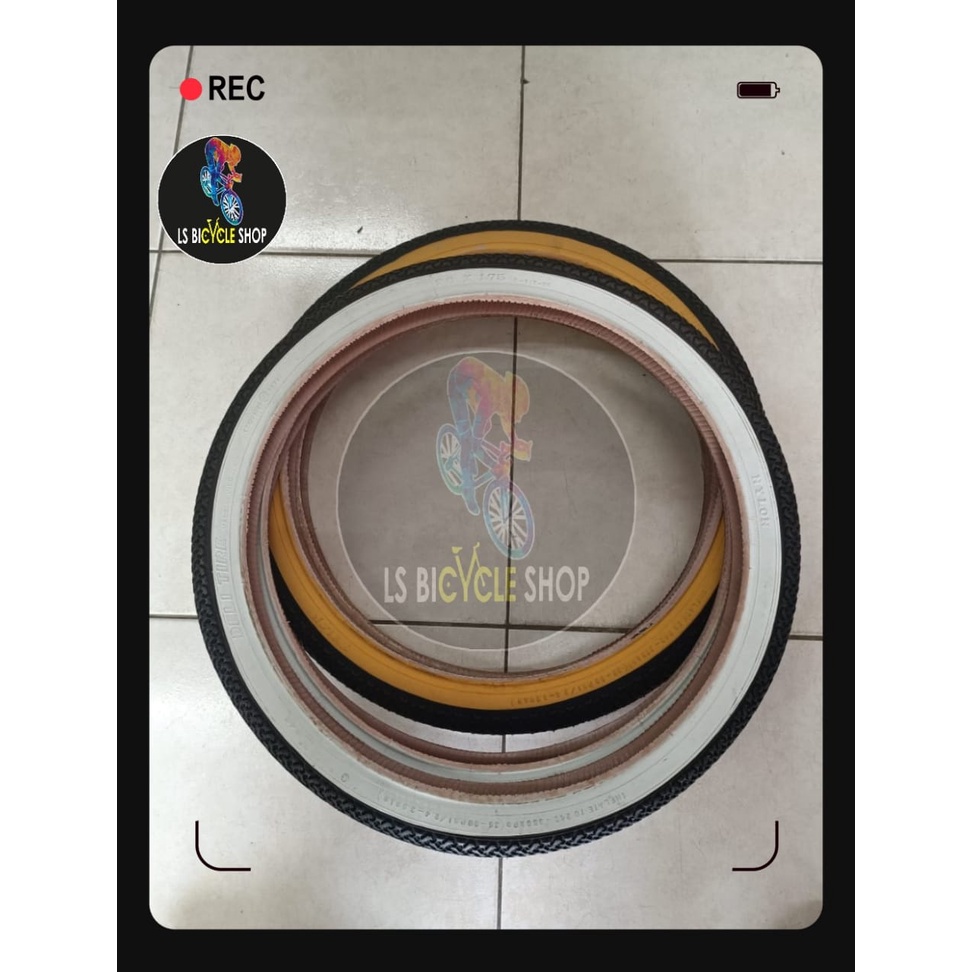 [READY STOCK] DELI TYRE 20X1.75 BLACK YELLOW/BLACK WHITE FOR CITY BIKE ...