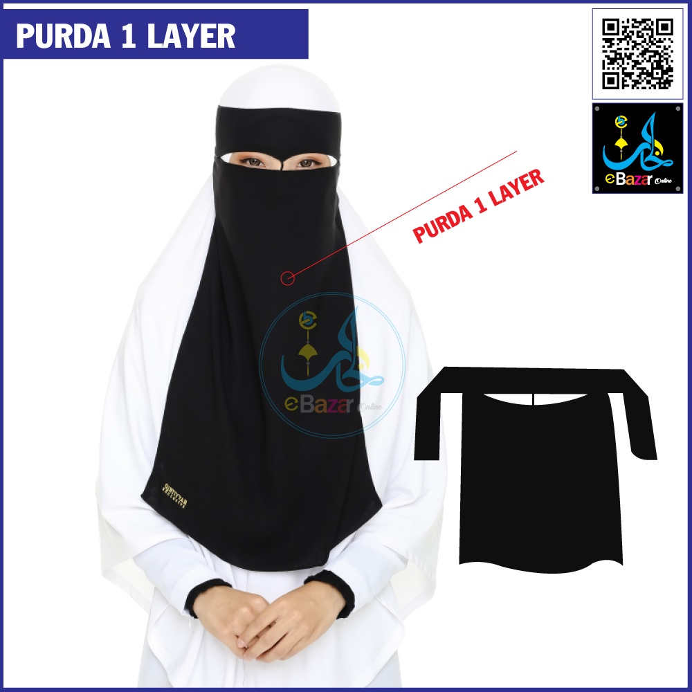 Niqab Purdah Muslimah Nikap Purda 1 Layer 2 Layer 3 Layer | Shopee Malaysia