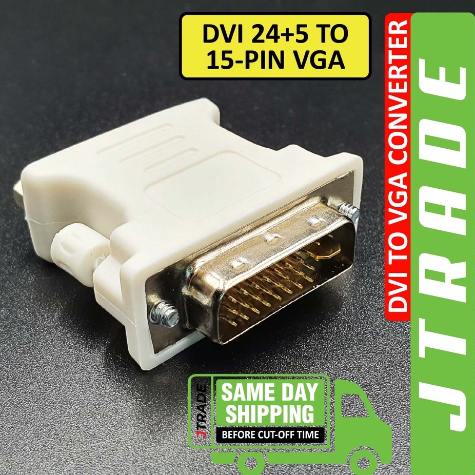 DVI 24+5 to VGA 15-Pin Adapter Converter JTRADE | Shopee Malaysia