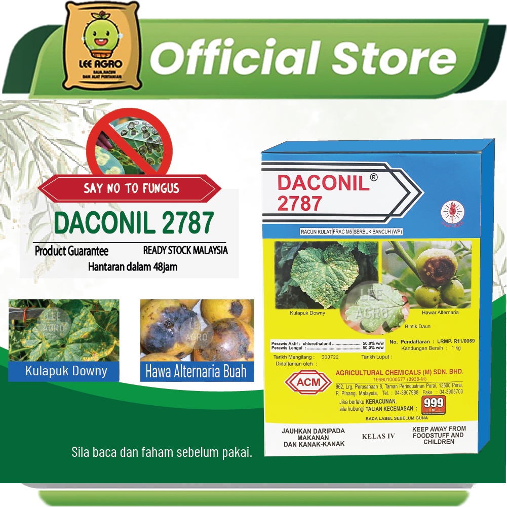 1KG DACONIL 2787 ACM(chlorothalonil) / Racun Kulat /Fungicide ...