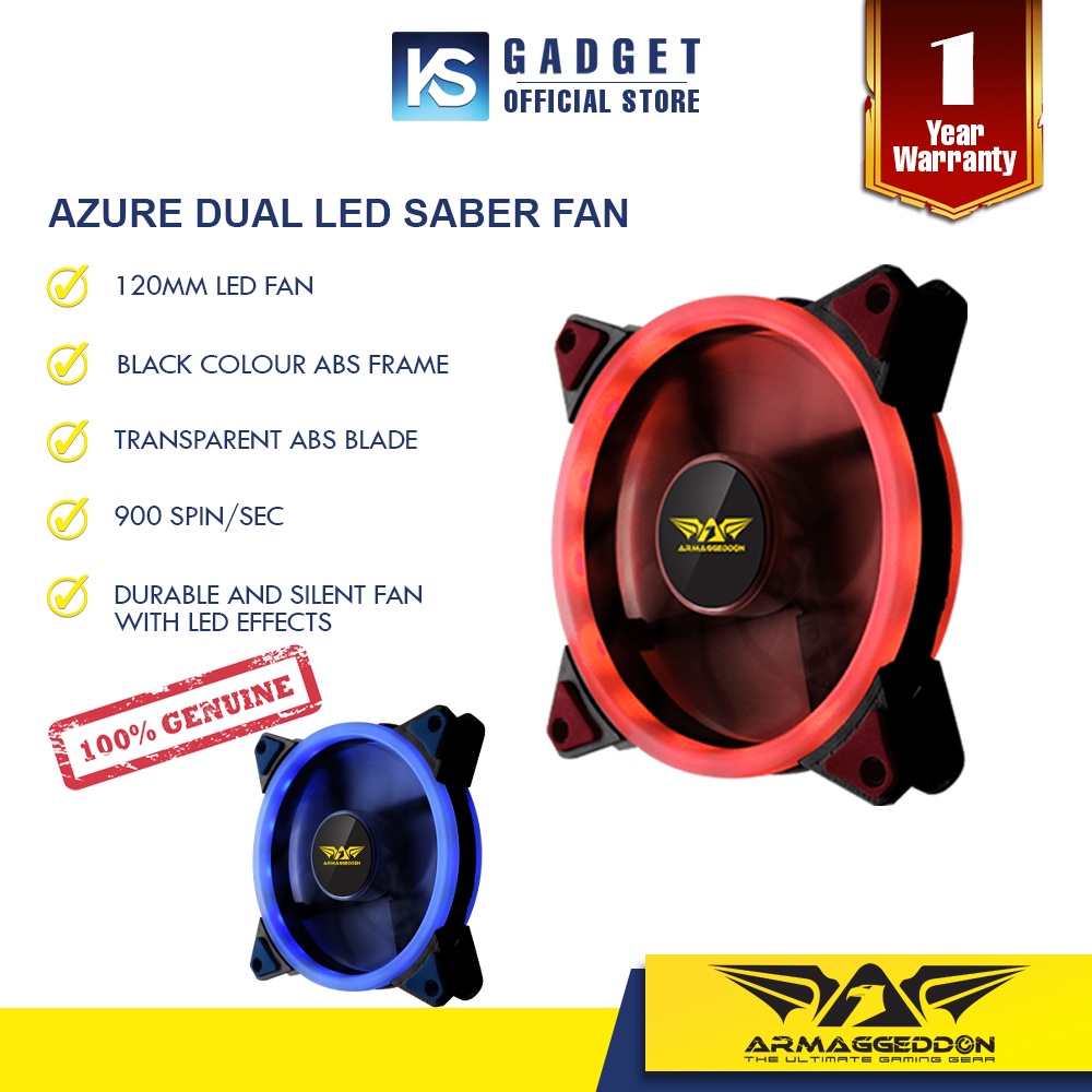 Armaggeddon Dual Saber PC Cooling Fan For Gaming PC Case (120mm-Dual ...