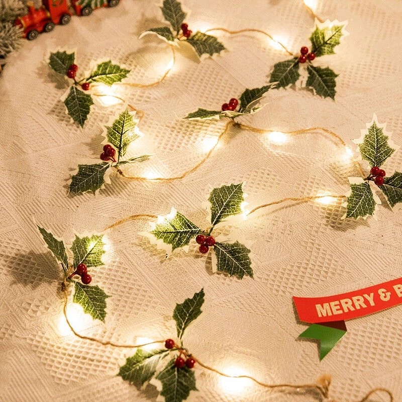 2m Simulation Red Berry String Lights LED Rattan Lamp Romantic New Year ...