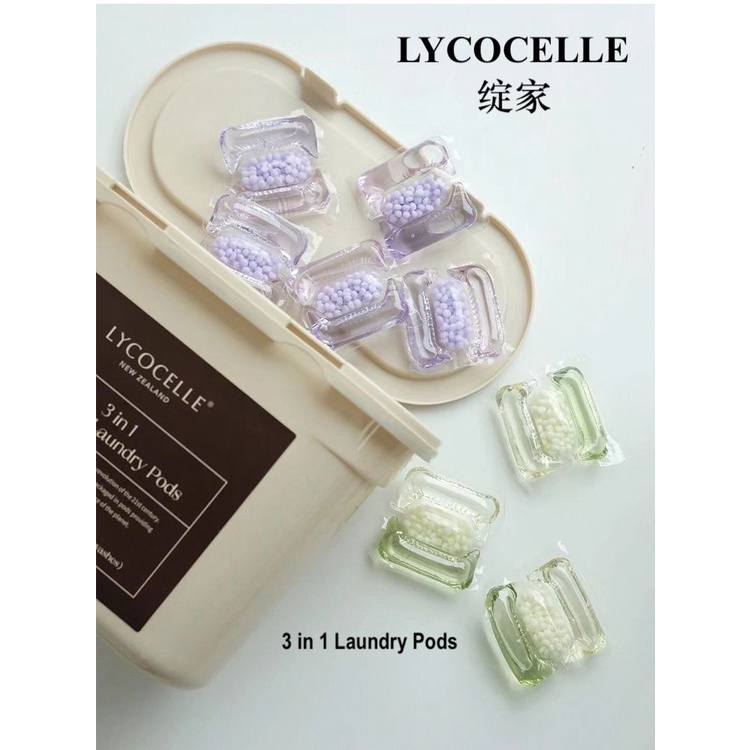 🇲🇾 LYCOCELLE 23pcs 3in1 Laundry Detergent Capsule Pod Fabric Wash New ...