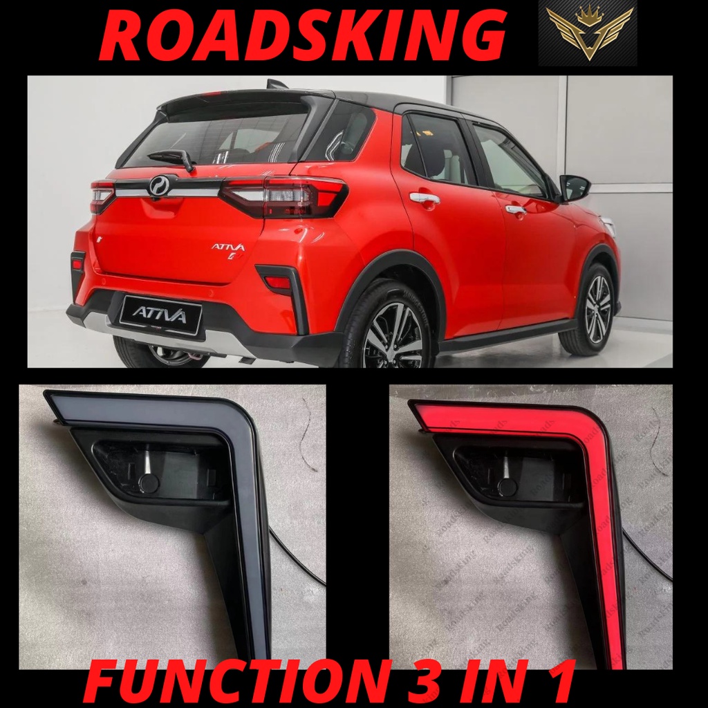 PERODUA ATIVA 2021 2022 REAR REFLECTOR BUMPER WITH RUNNINH LIGHT 3 IN 1 ...