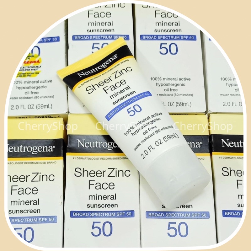 Neutrogena Sheer Zinc Face Physical Sunscreen SPF 50 (59ml) | Shopee ...