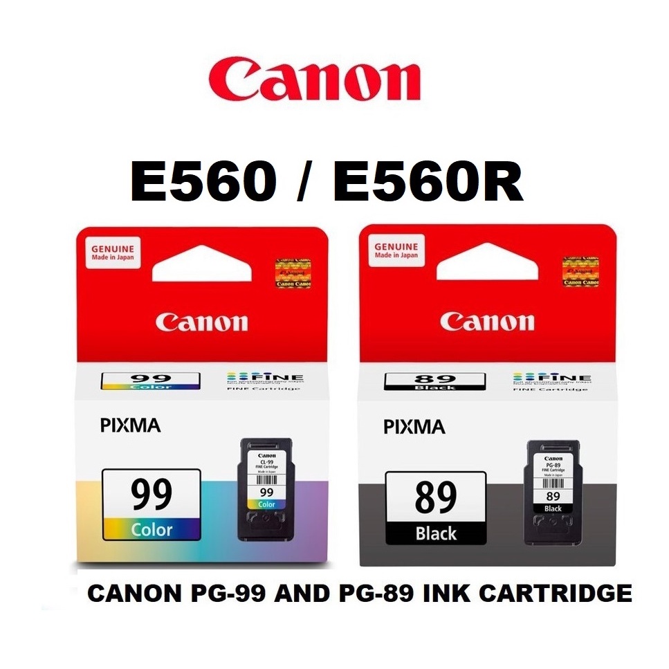 ORIGINAL CANON PG-89 BLACK PG89 / CL-99 COLOR CL99 INK CARTRIDGE E560 ...