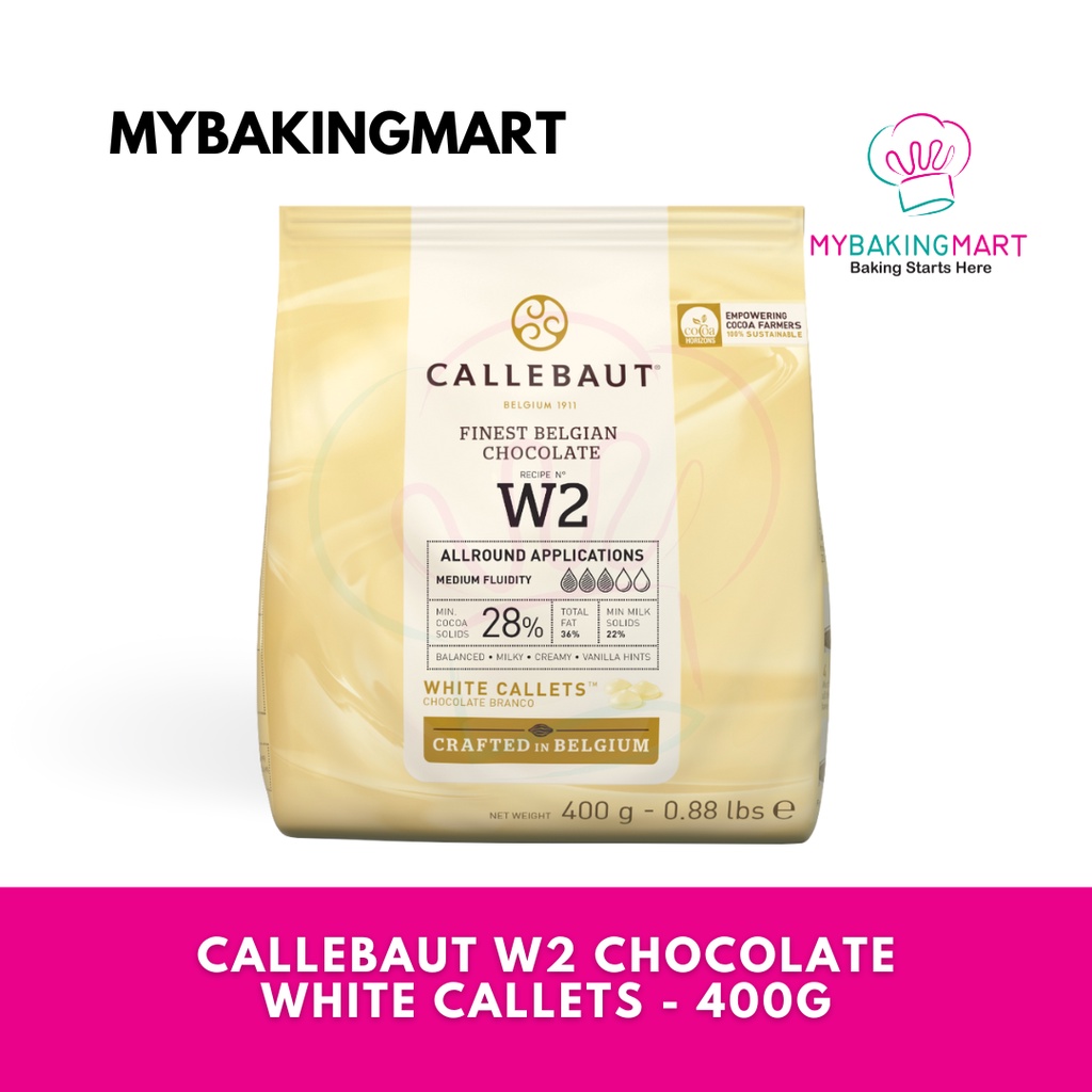 Callebaut W2 Finest Belgian White Chocolate Callets - 400g (Original ...