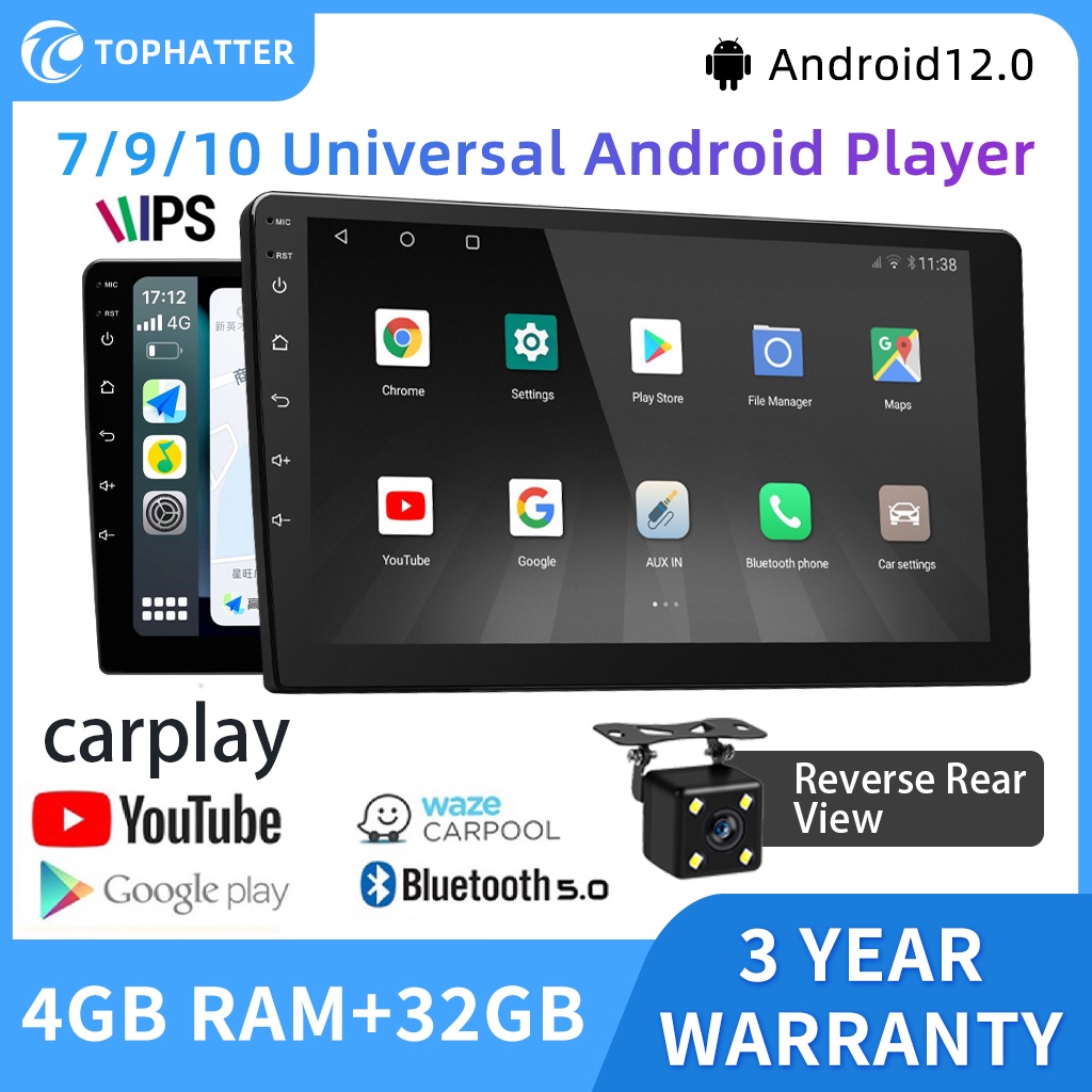 Android player 7 "9" 10 Inch 2 din Quad Core touch screen Car ...