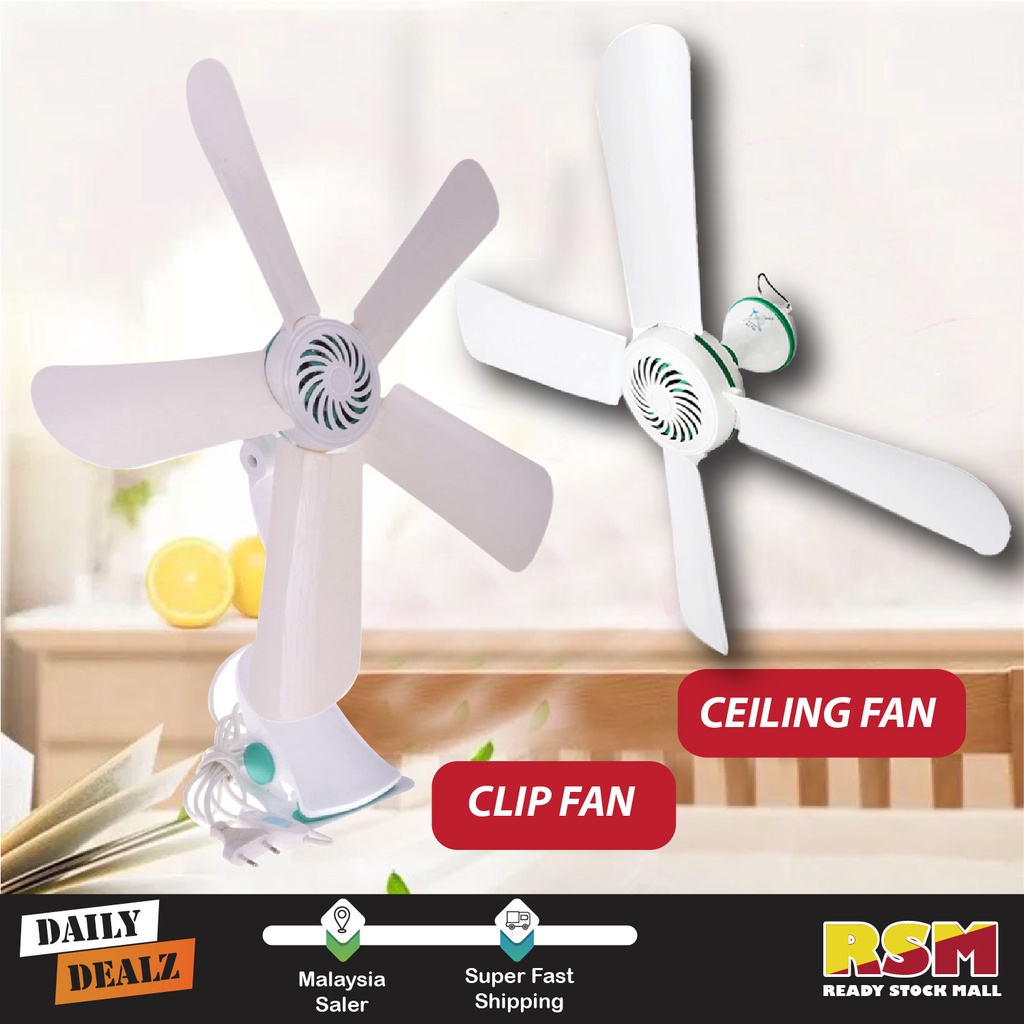 Mini Clip Hanging Light Weight Ceiling Strong Wind Fan / Penggantung ...