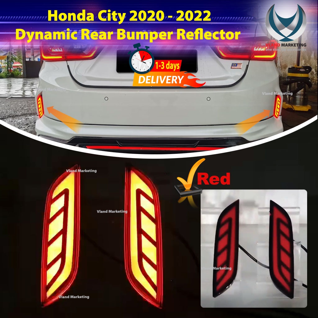 Honda City 2020 2021 2022 LED Car Rear Bumper Reflector Light Drive ...