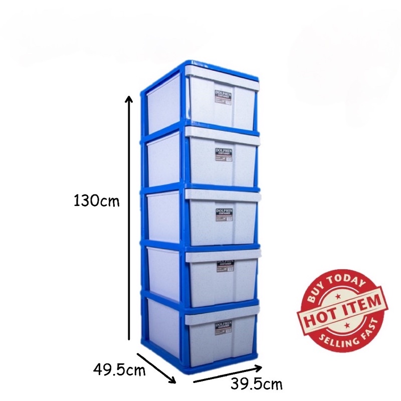 Twins Dolphin 5 Stage Plastic Drawer / Plastic Cabinet / Storage ...
