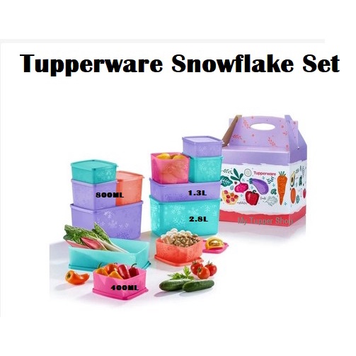 Tupperware Snowflake Square Round 400ML/800ml (1) | Shopee Malaysia