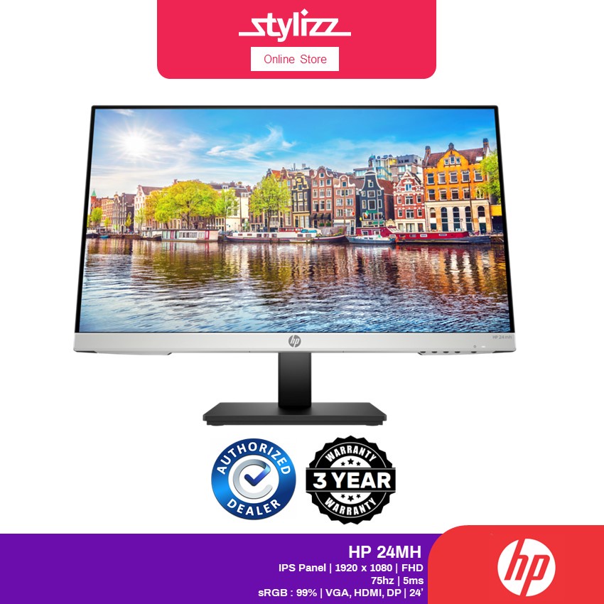 HP MONITOR 24MH - 23.8",IPS PANEL, FULL HD(1920X1080), 5MS, 75HZ, VGA ...