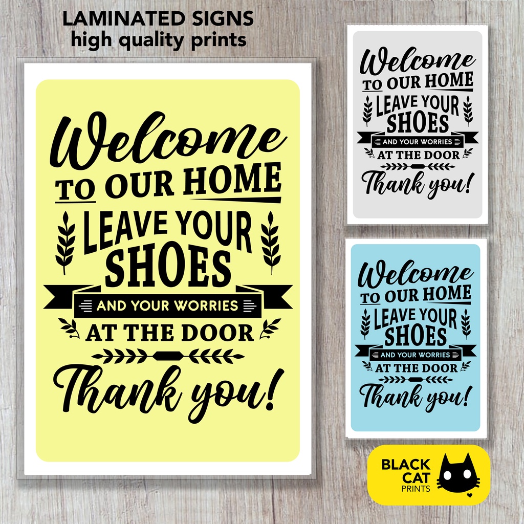 Leave Shoes Sign | Laminated Signage | Sign Board | Shopee Malaysia