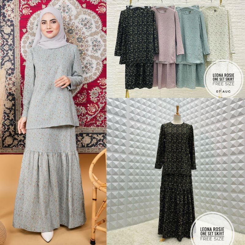🔥Harga lelong🔥 mini KURUNG / set blouse dan skirt ropol FREE SIZE ...