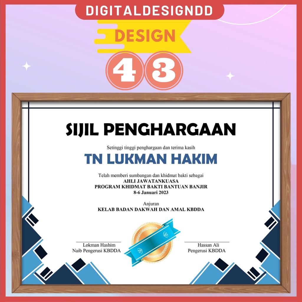 Sijil digital 48 template digital certificate pelbagai pilihan edit ...
