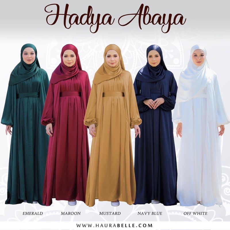 [READY STOCK] HADYA ABAYA BY HAURABELLE/ABAYA VIRAL/SATIN CRUSH/ABAYA ...